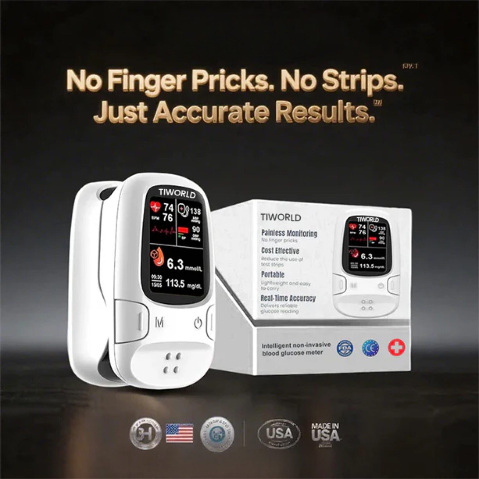Tiworld™ Bloodless Glucose Meter